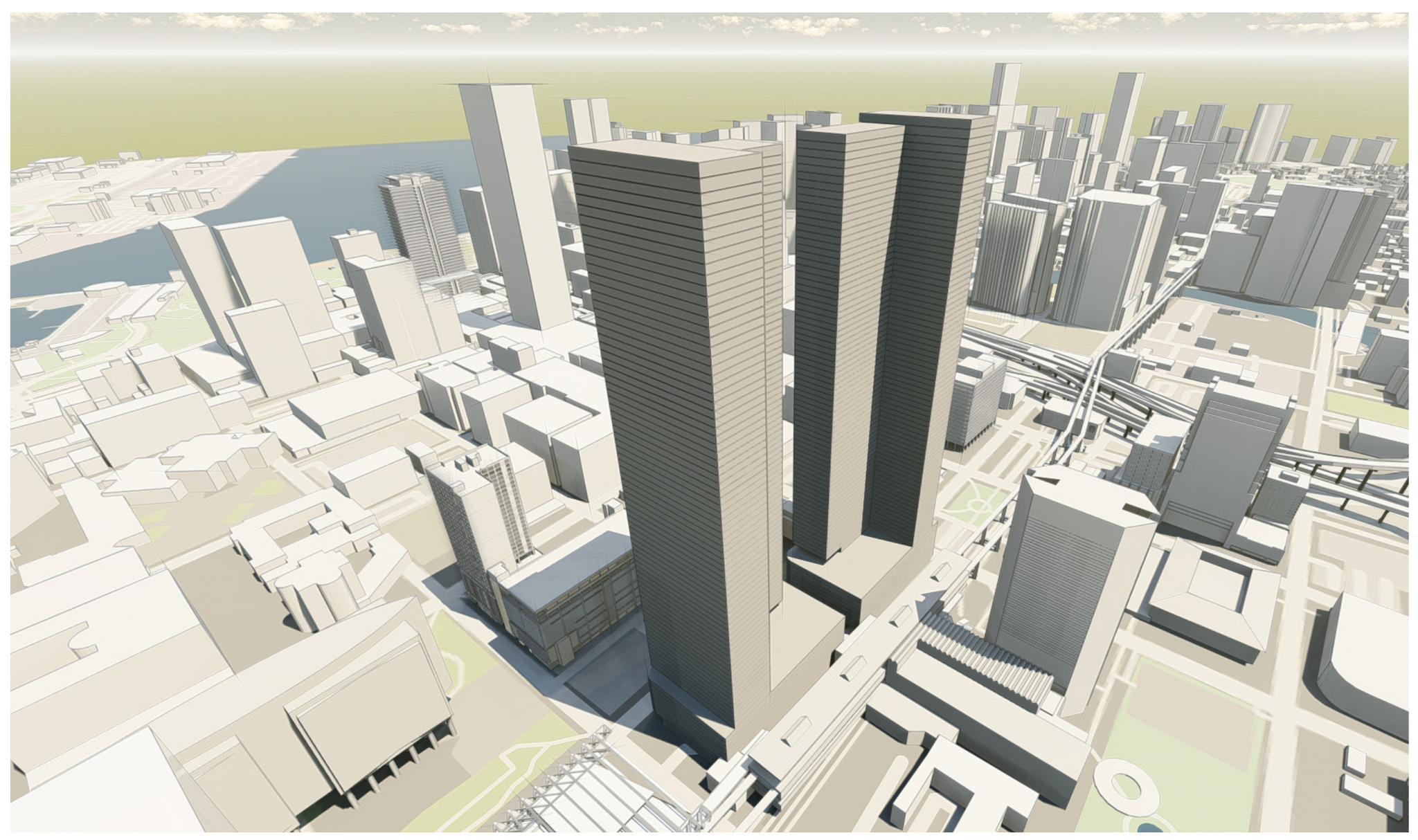 Massing Diagram Revealed For Two 848-Foot-Tall Mixed-Use Towers At ...