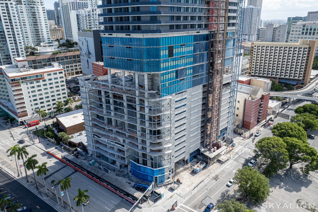 Topped-Out Society Biscayne's Glass Façade Installation Progresses In ...