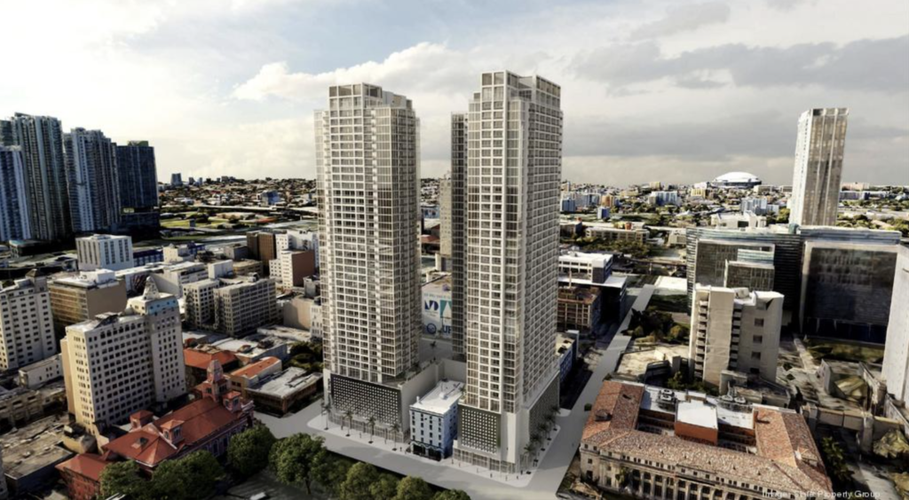 Namdar Group's Planned Two-Towered 43-Story Project In Downtown Miami ...