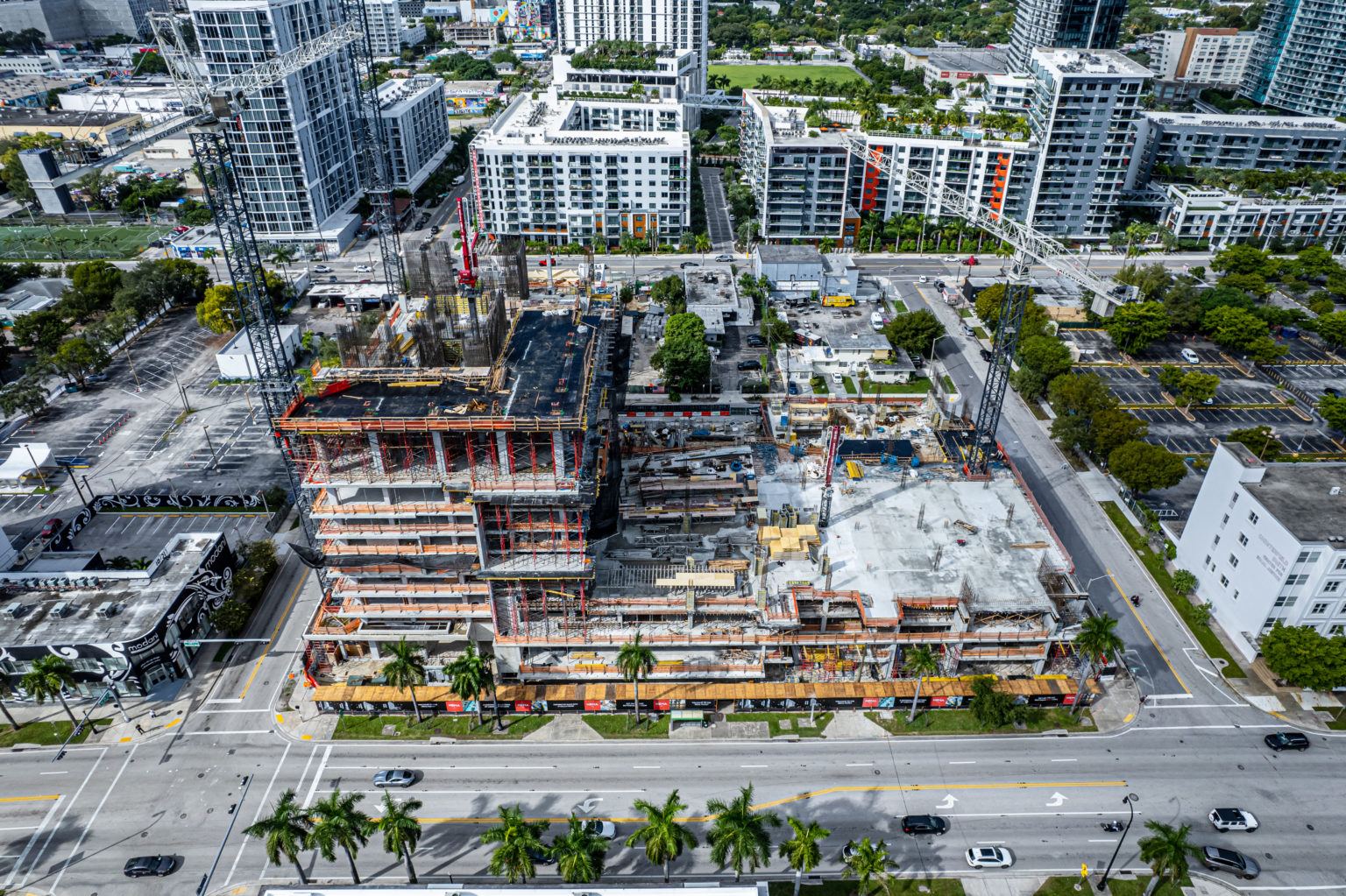 Construction Rises On First Phase Of Nema Miami At 2900 Biscayne ...