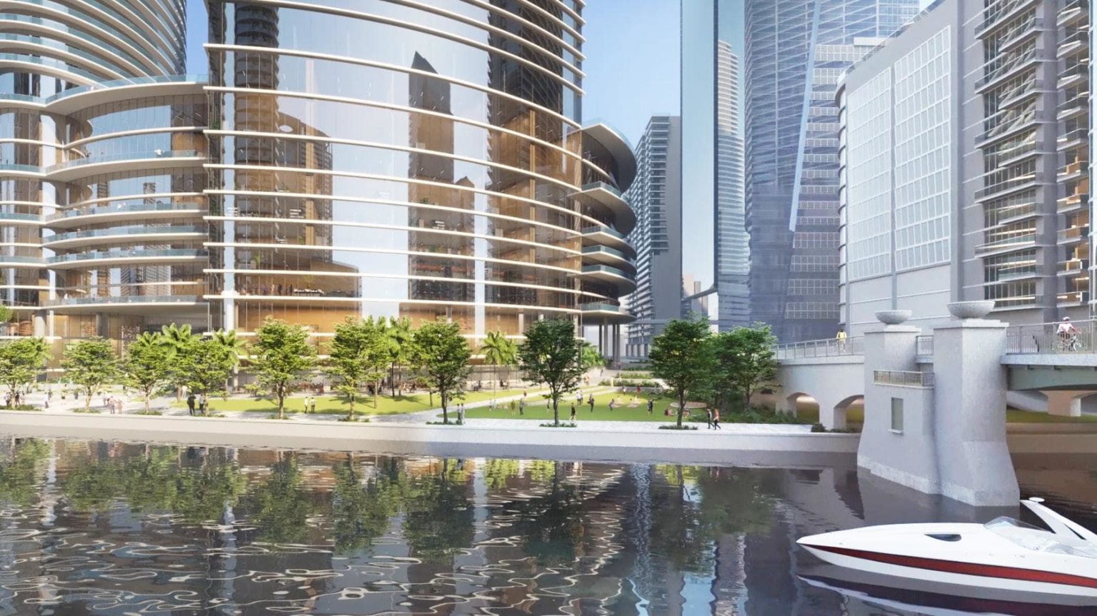 New Renderings Emerge of Hyatt And Gencom's Planned Miami Riverbridge ...