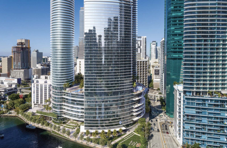 New Renderings Emerge of Hyatt And Gencom's Planned Miami Riverbridge ...