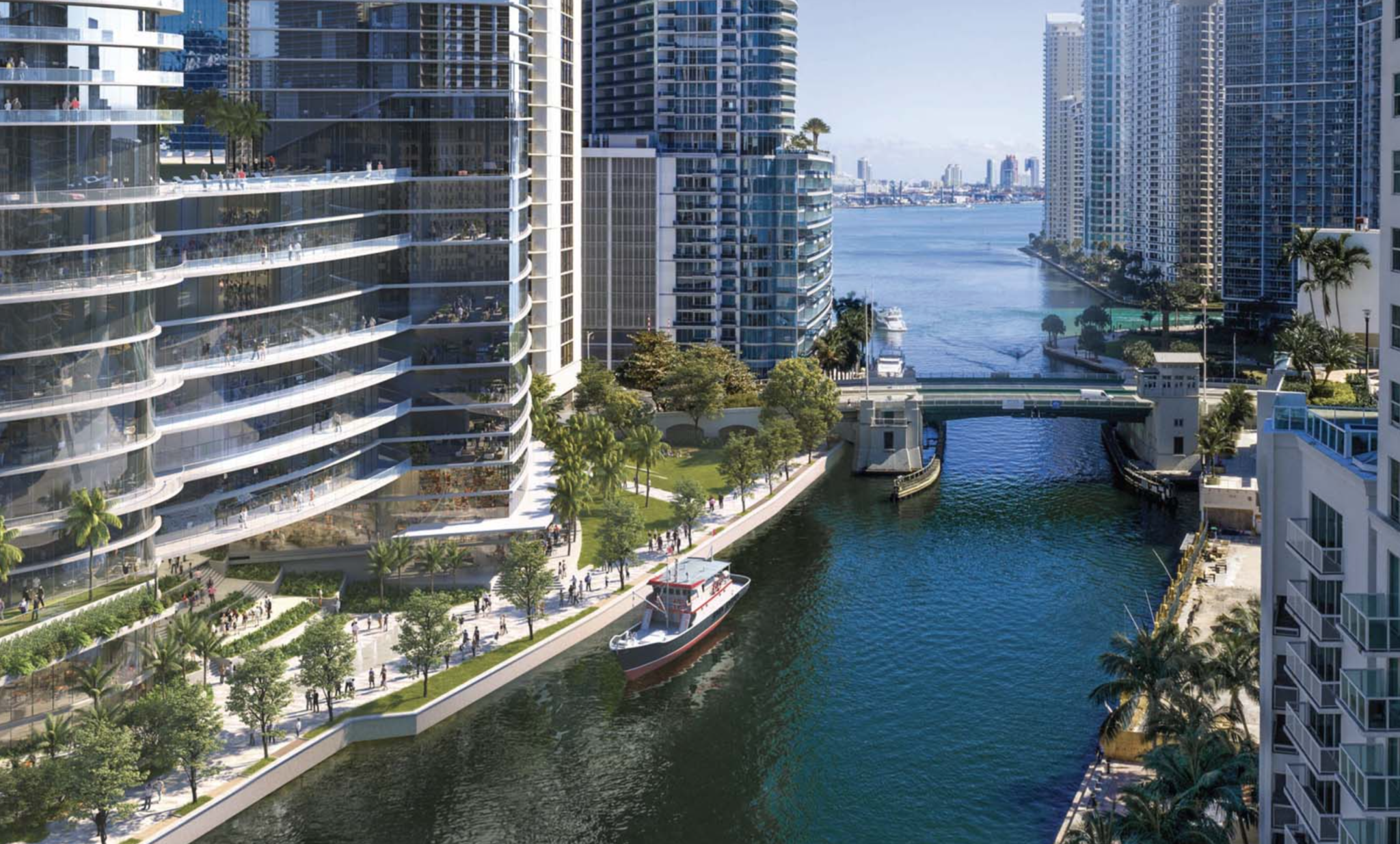 New Renderings Emerge of Hyatt And Gencom's Planned Miami Riverbridge ...