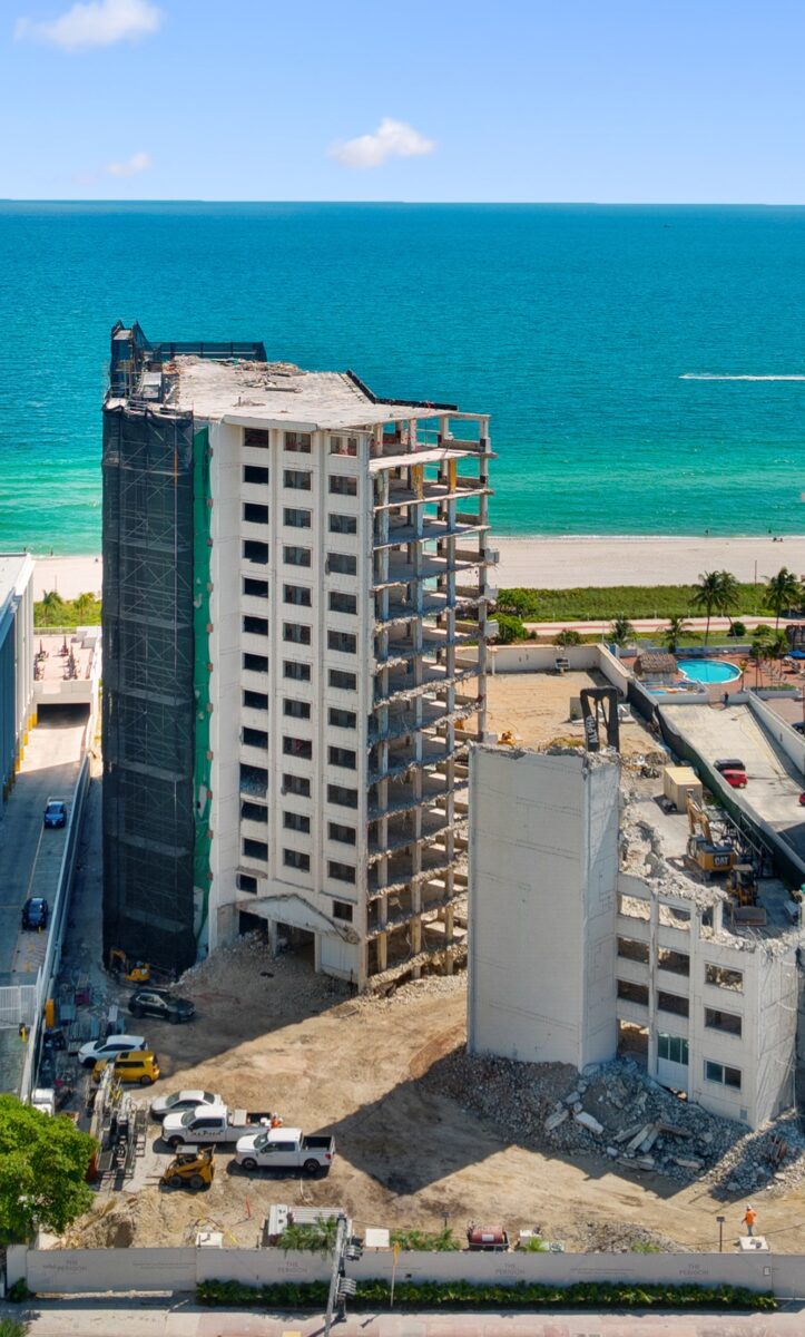 Demolition Work Progresses At 5333 Collins Avenue For The Perigon's ...