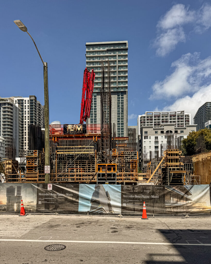 First Phase of Mercedes-Benz Places Goes Vertical in Brickell, Miami ...