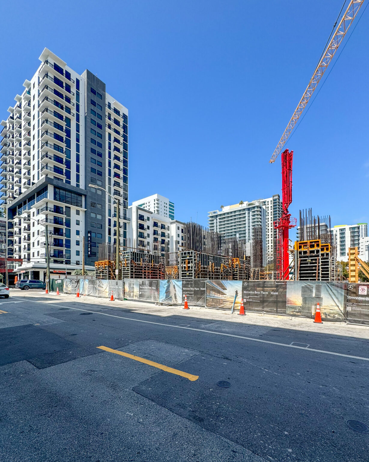 First Phase of Mercedes-Benz Places Goes Vertical in Brickell, Miami ...