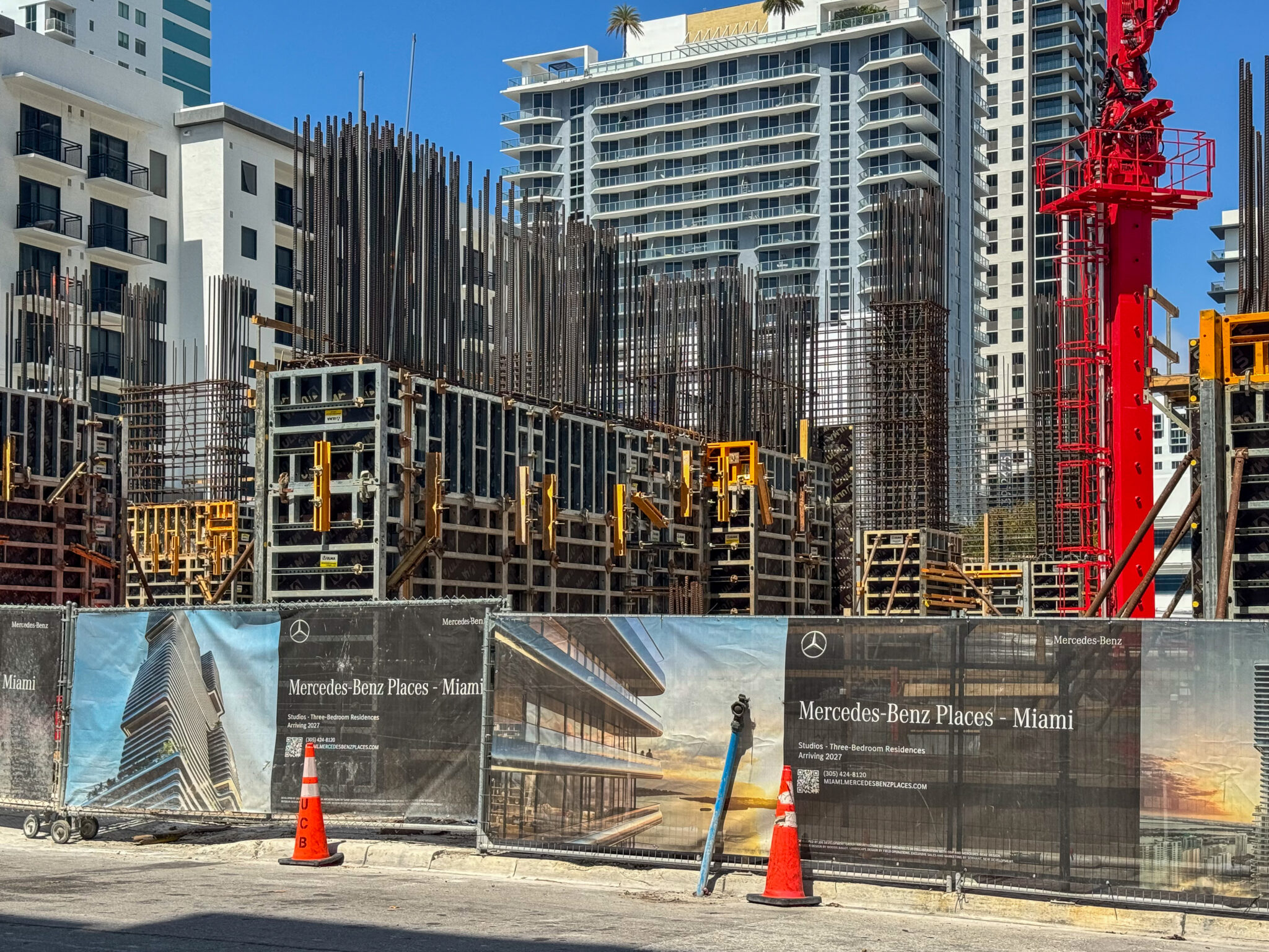 First Phase of Mercedes-Benz Places Goes Vertical in Brickell, Miami ...