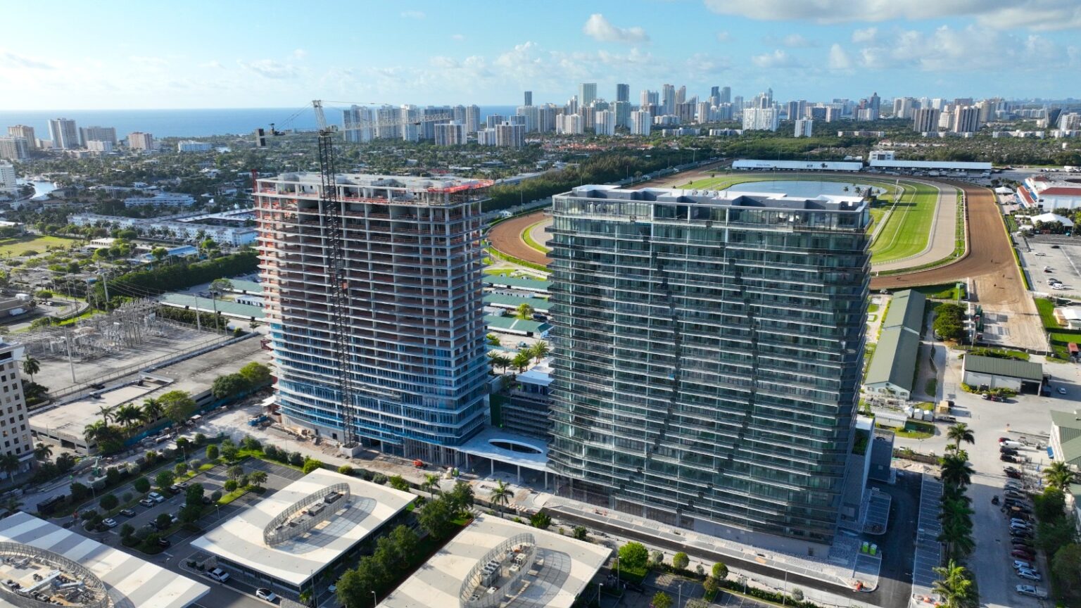 Façade Installation Takes Shape On Hallandale Oasis’ East Tower In ...